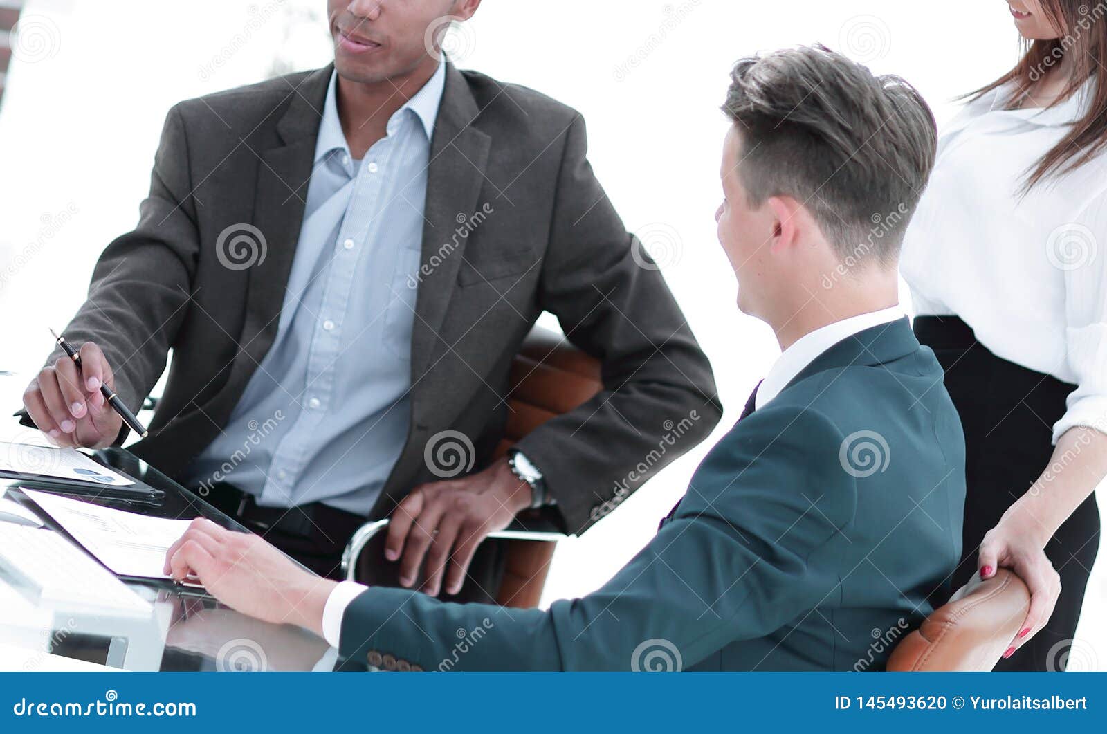 Business Team in the Workplace in the Office. Stock Photo - Image of ...