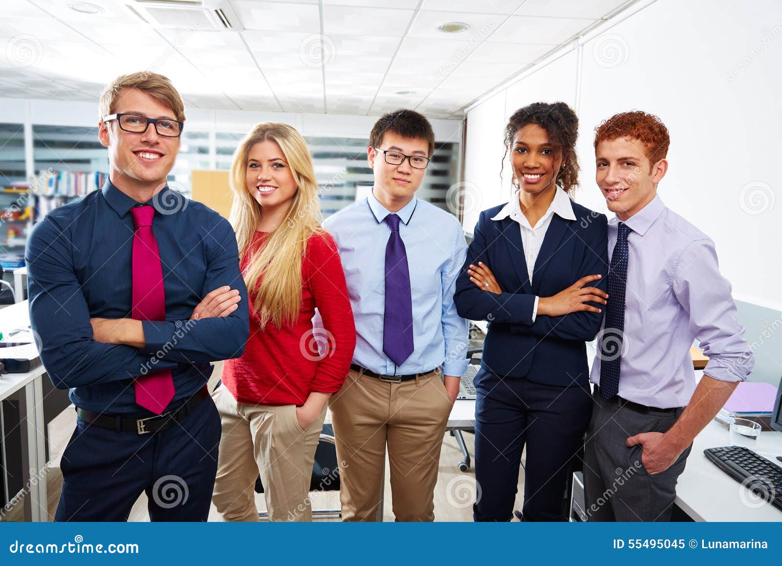 Business Team Young People Standing Multi Ethnic Stock Image - Image of ...