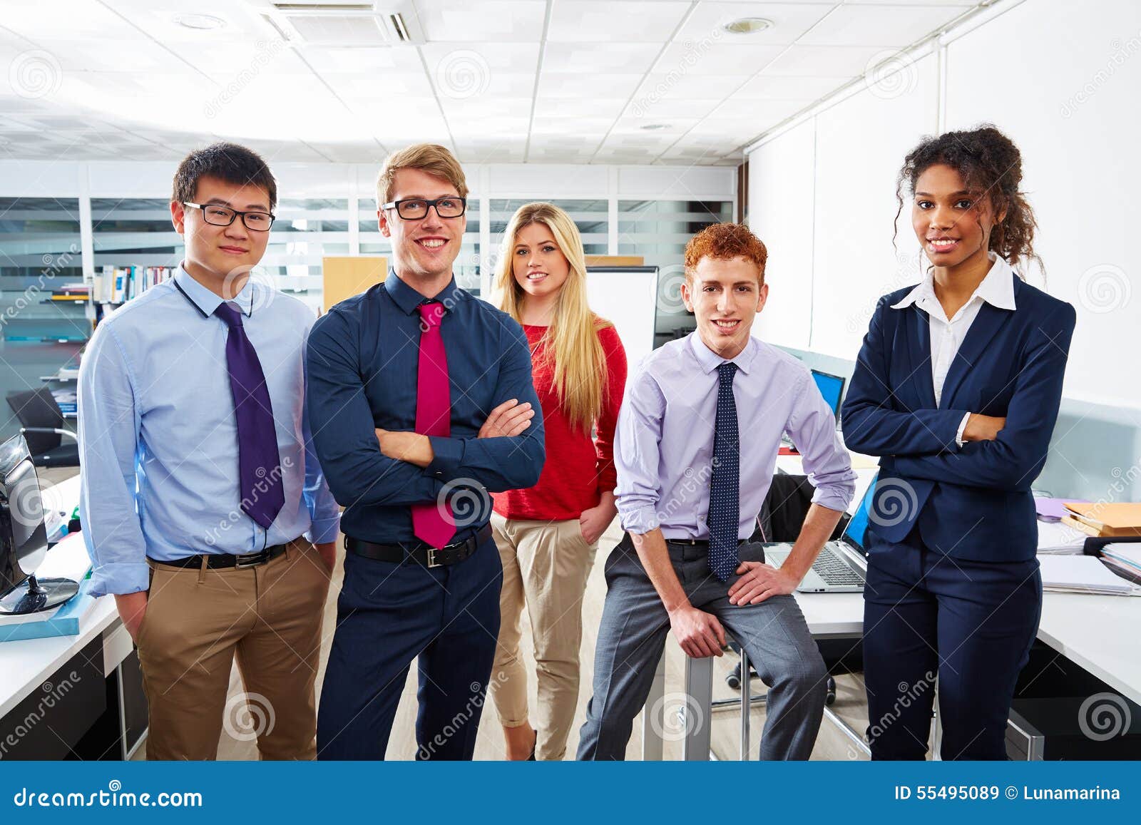 Business Team Young People Standing Multi Ethnic Stock Image - Image of ...