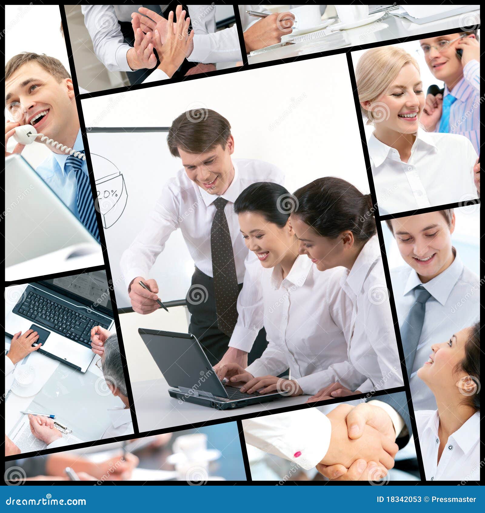 Business teams stock image. Image of interaction, collage - 18342053