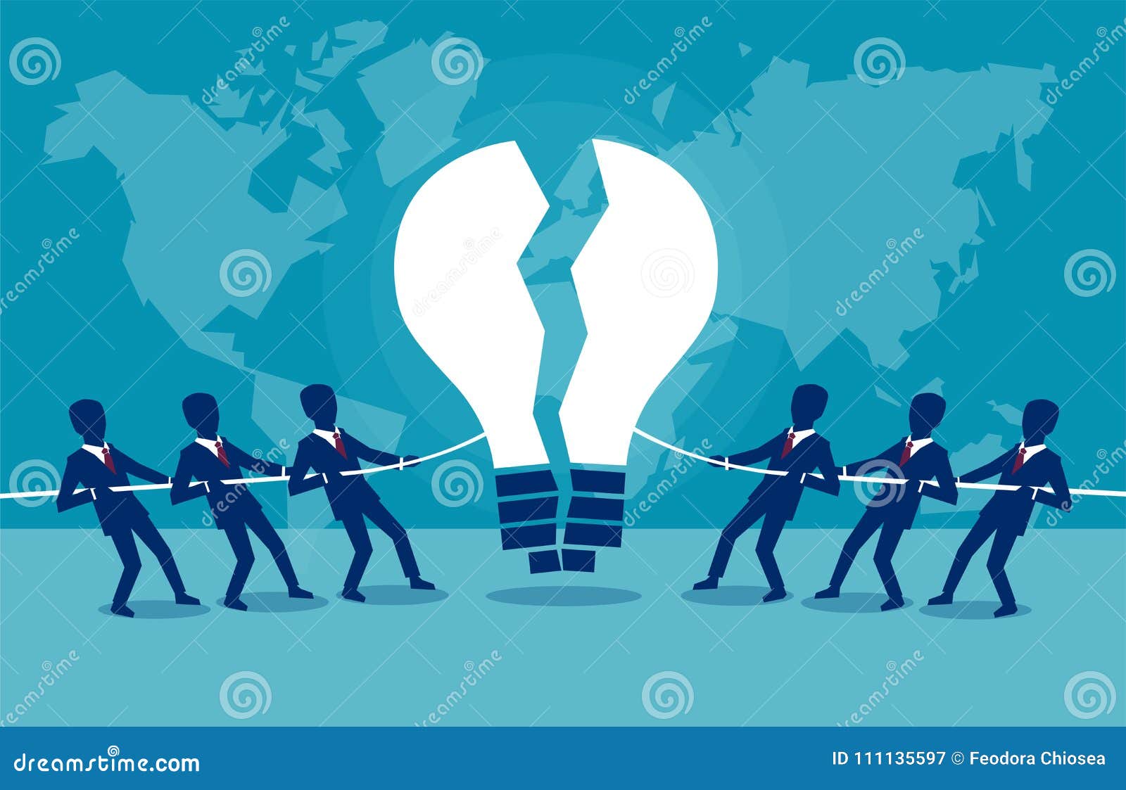 Business Teams Fighting for Idea Stock Illustration - Illustration of ...