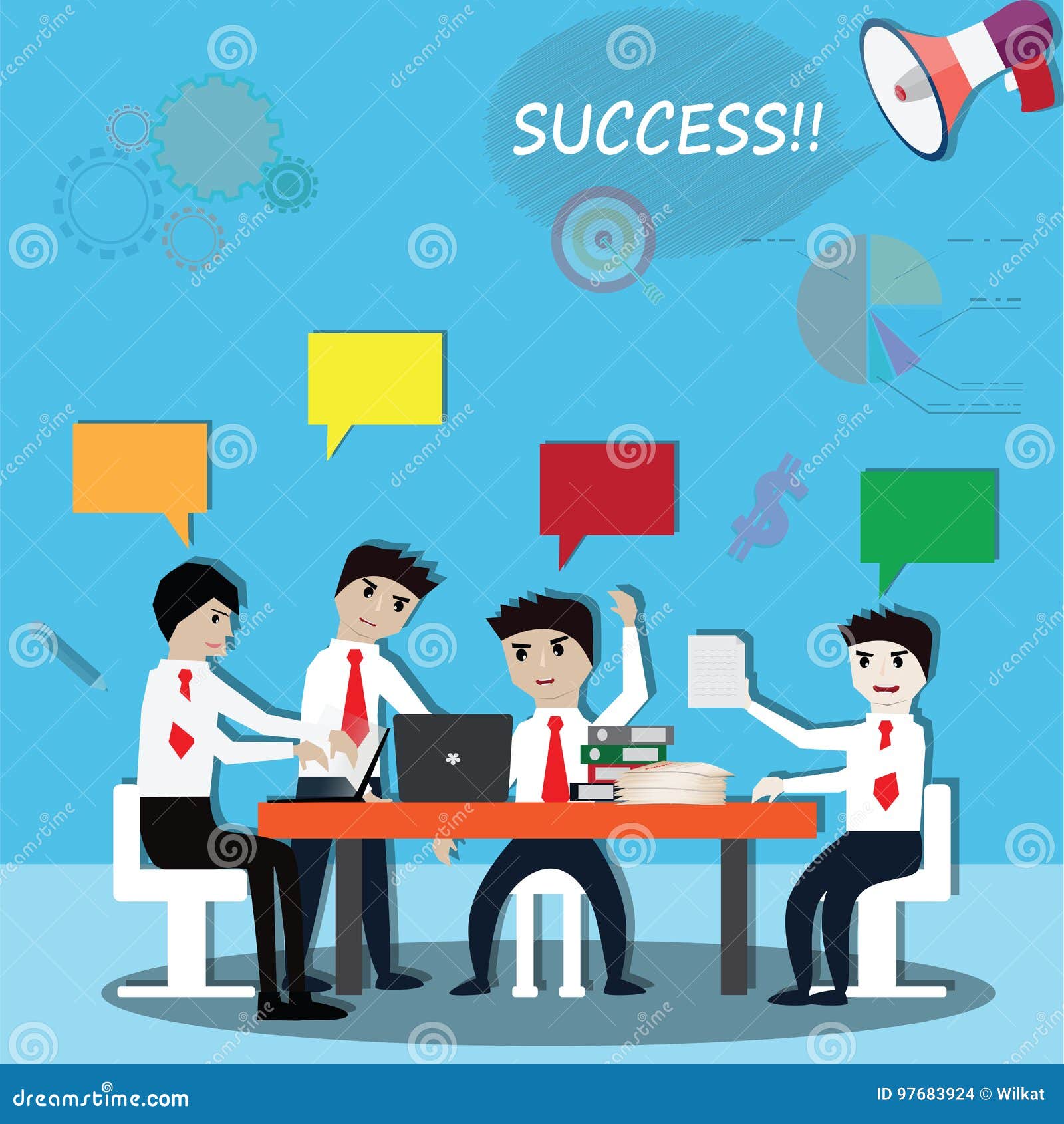 Business Teamwork,business Working and Discussion - Vector Stock Vector ...