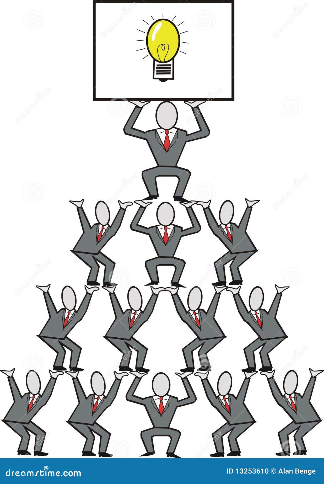 Business teamwork cartoon stock illustration. Illustration of pyramid ...