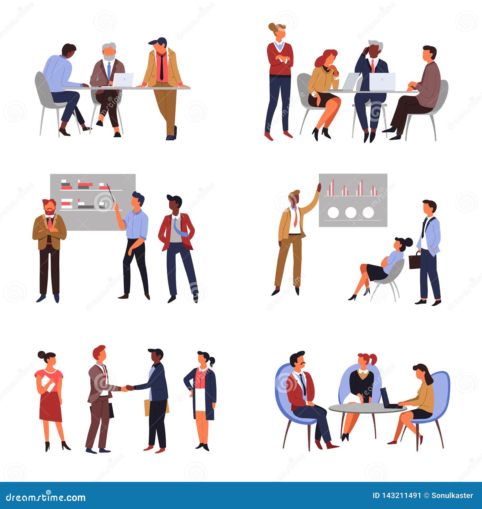 Business Teamwork and Co-working Presentation or Conference Boss and ...