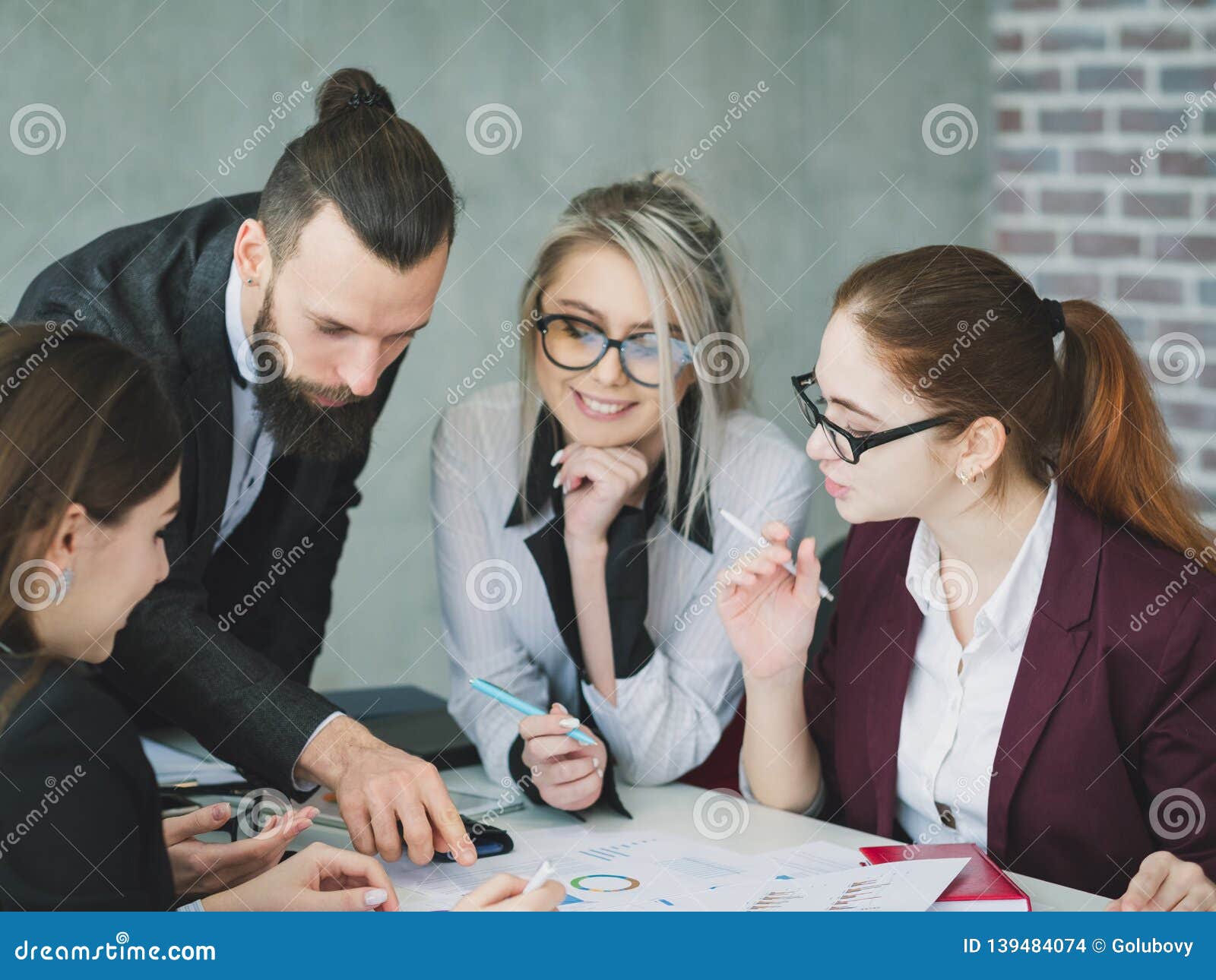Business Teamwork Colleagues Discussion Strategy Stock Photo - Image of ...