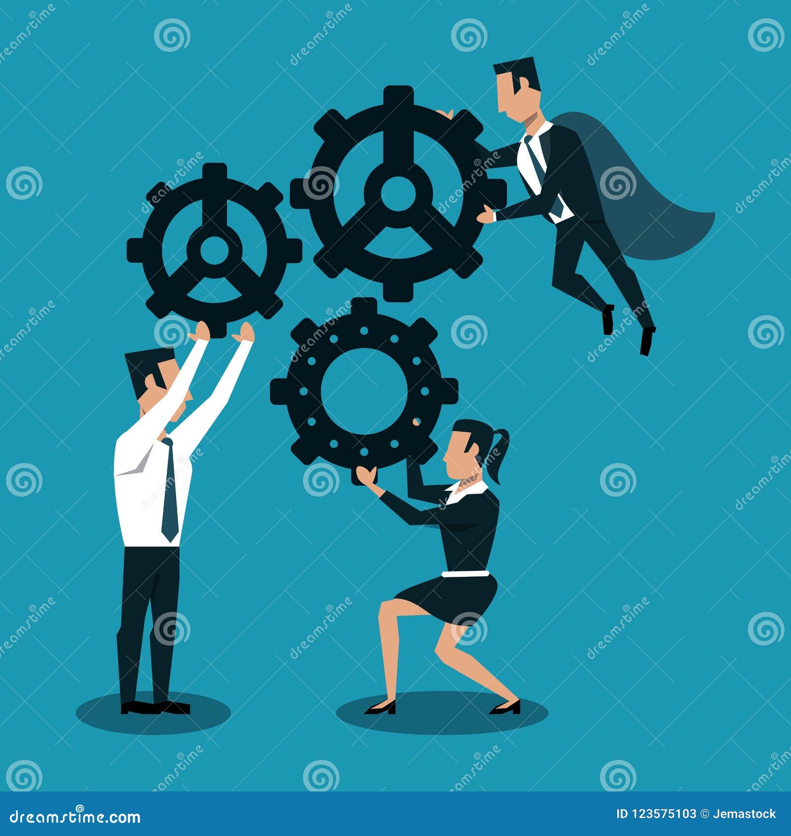 Business teamwork concept stock vector. Illustration of coworking ...