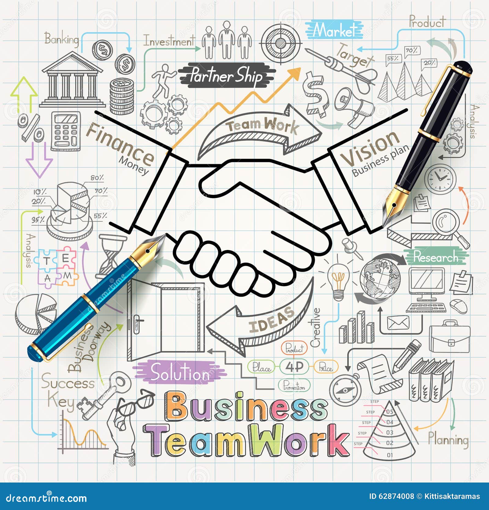 Business Teamwork Concept Doodles Icons Set. Stock Vector ... Business Teamwork Concept Doodles Icons Set. Stock Vector ...