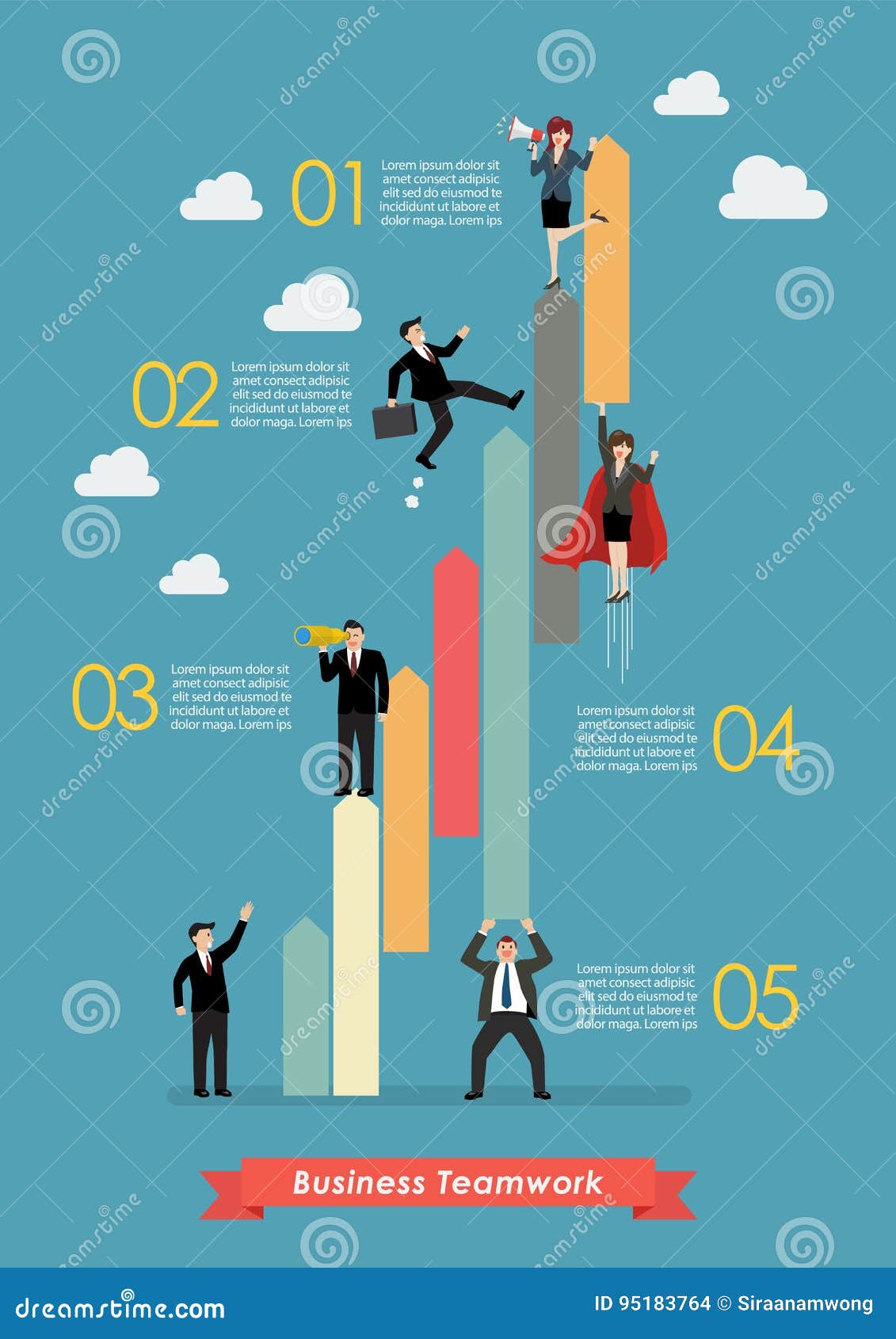 Business Teamwork Concept Infographic Stock Illustration - Illustration ...