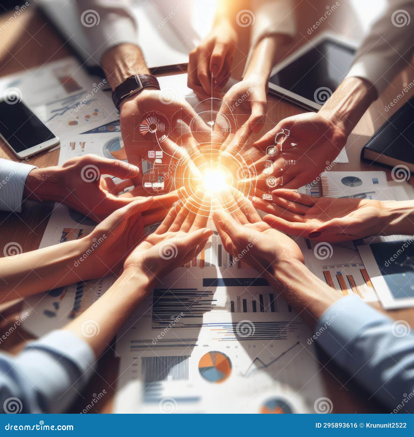 Business Teamwork Cooperation Close-up Hands Stock Photo - Image of ...