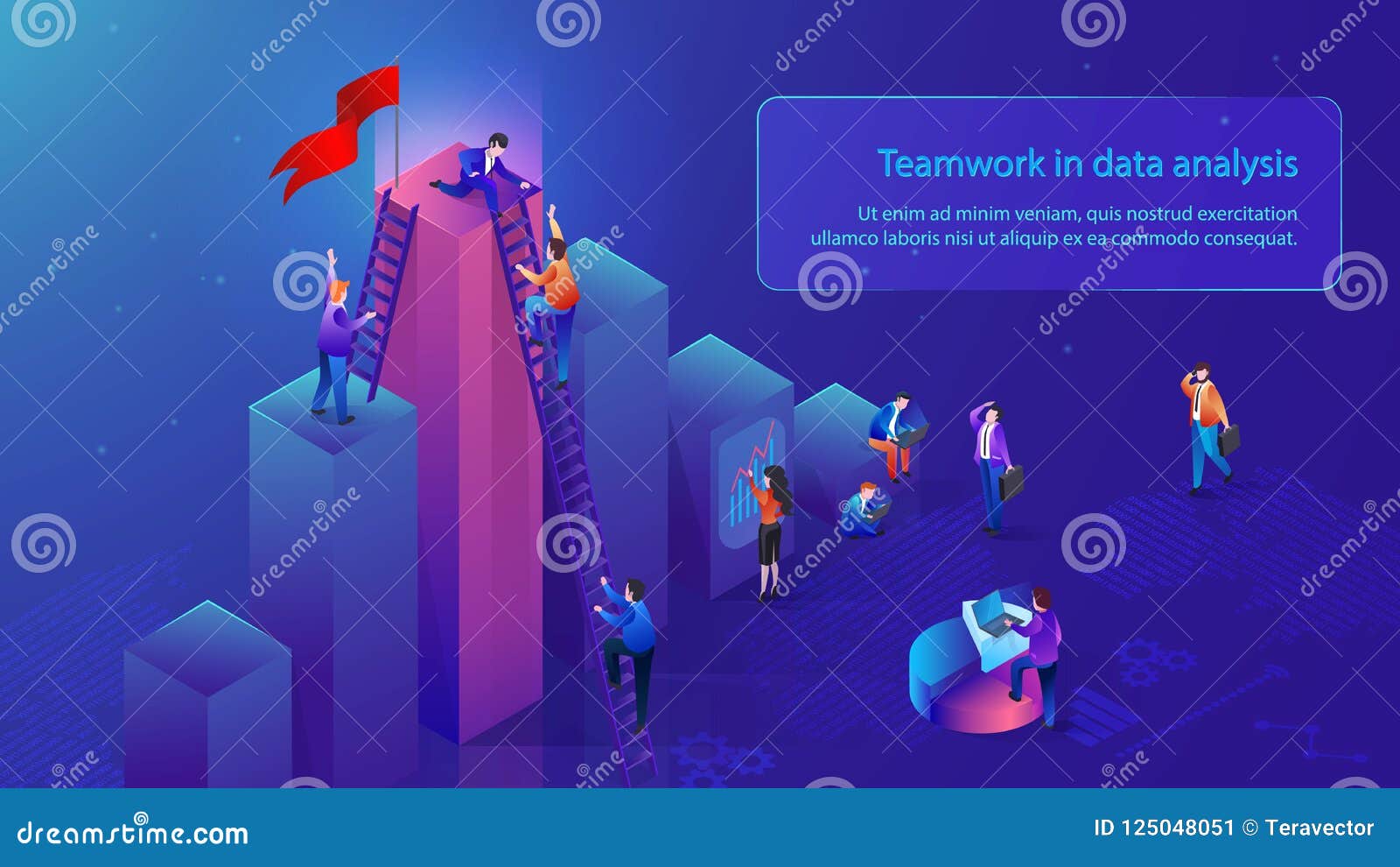 Business Teamwork in Data Analysis Vector Concept Stock Vector ... Business Teamwork in Data Analysis Vector Concept Stock Vector ...