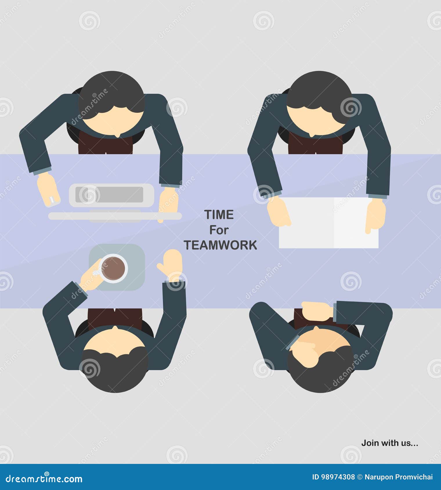 Business Teamwork in Discussion Time. Stock Vector - Illustration of ...