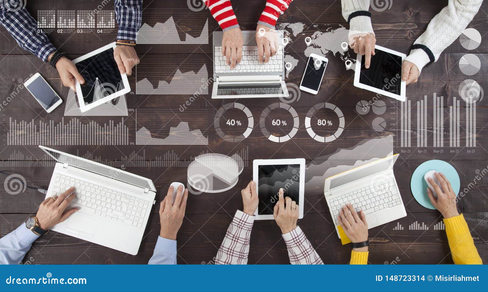 Business Teamwork, Financial Chart and Infographics Concept Stock Photo ...