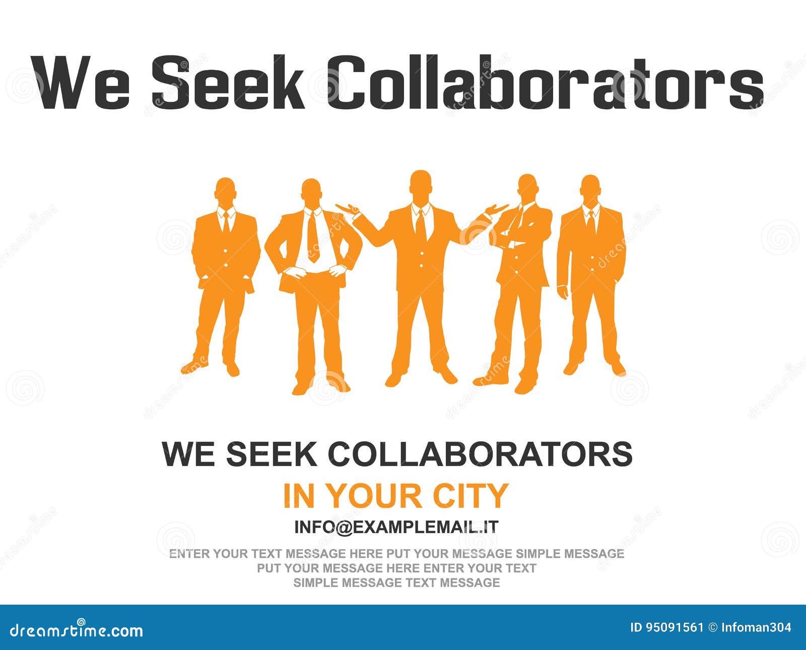 Business Teamwork Flyer Poster Design Background Orange Stock Vector ...