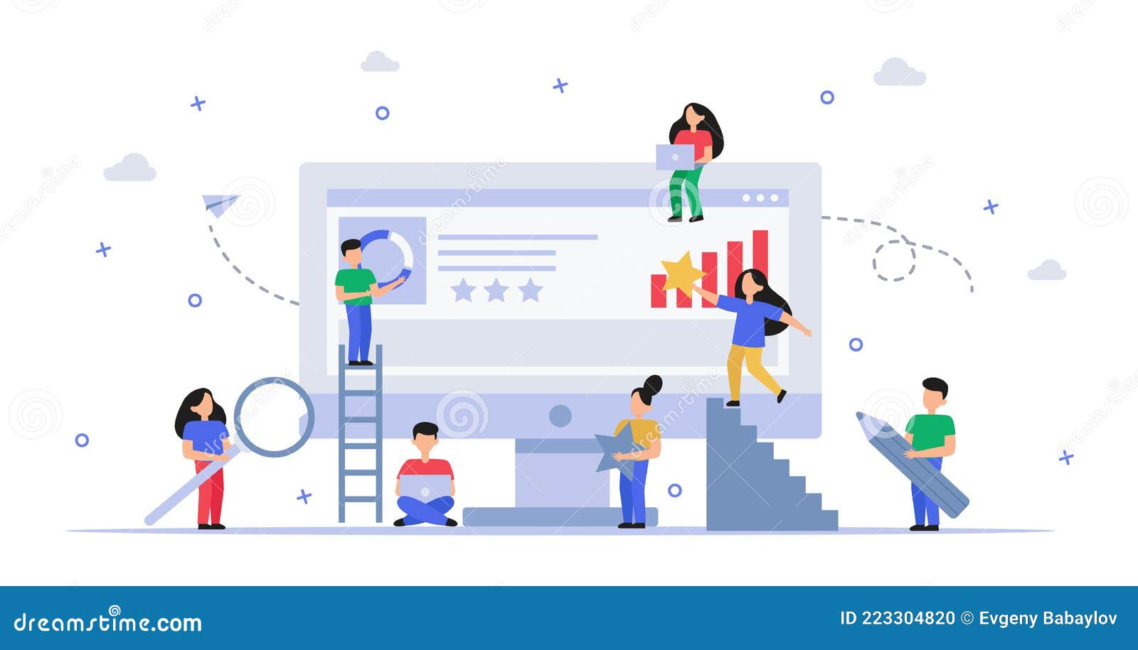 Business Teamwork in a Friendly Team - Vector Stock Illustration ...