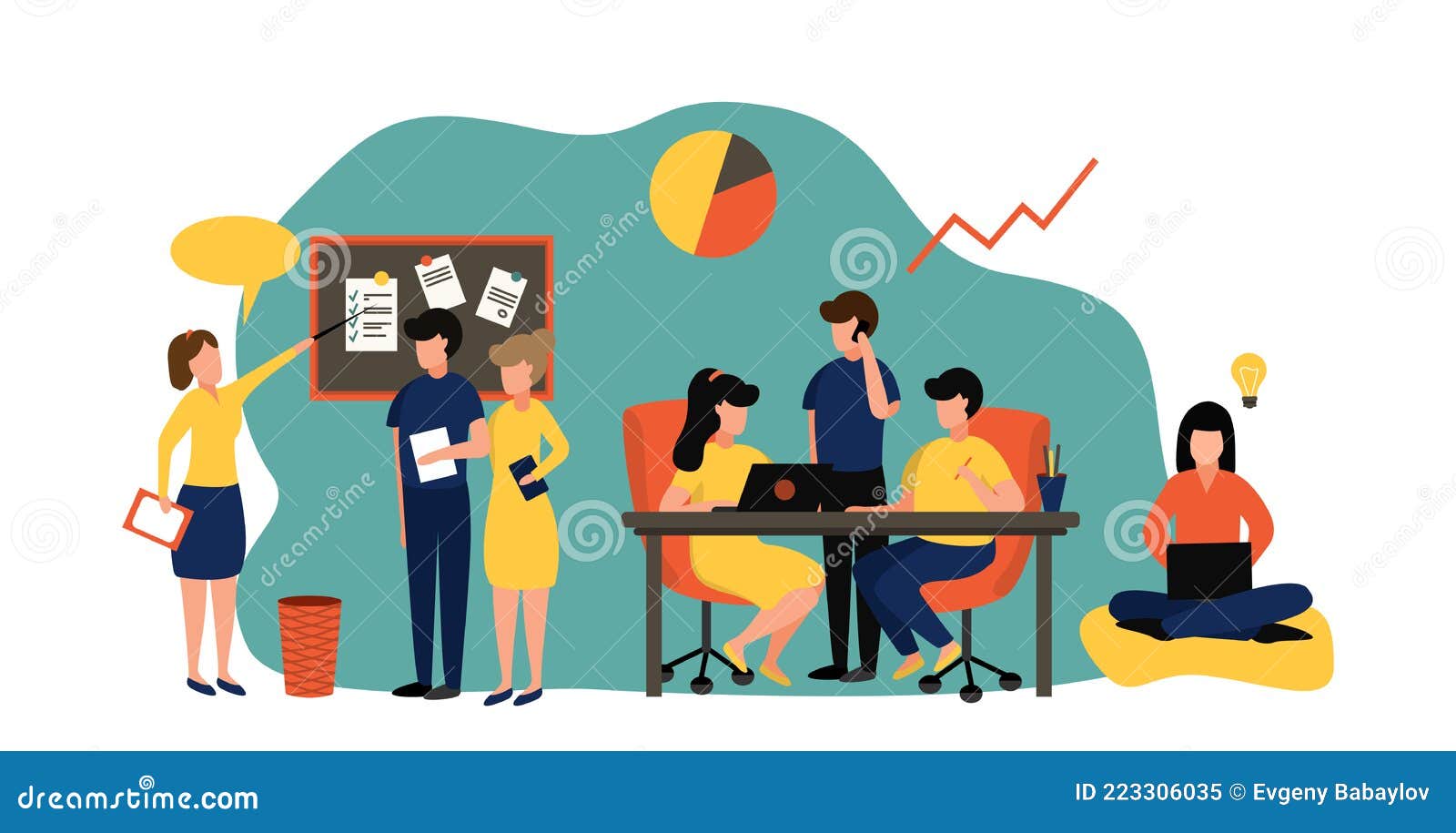 Business Teamwork in a Friendly Team - Vector Stock Illustration ...