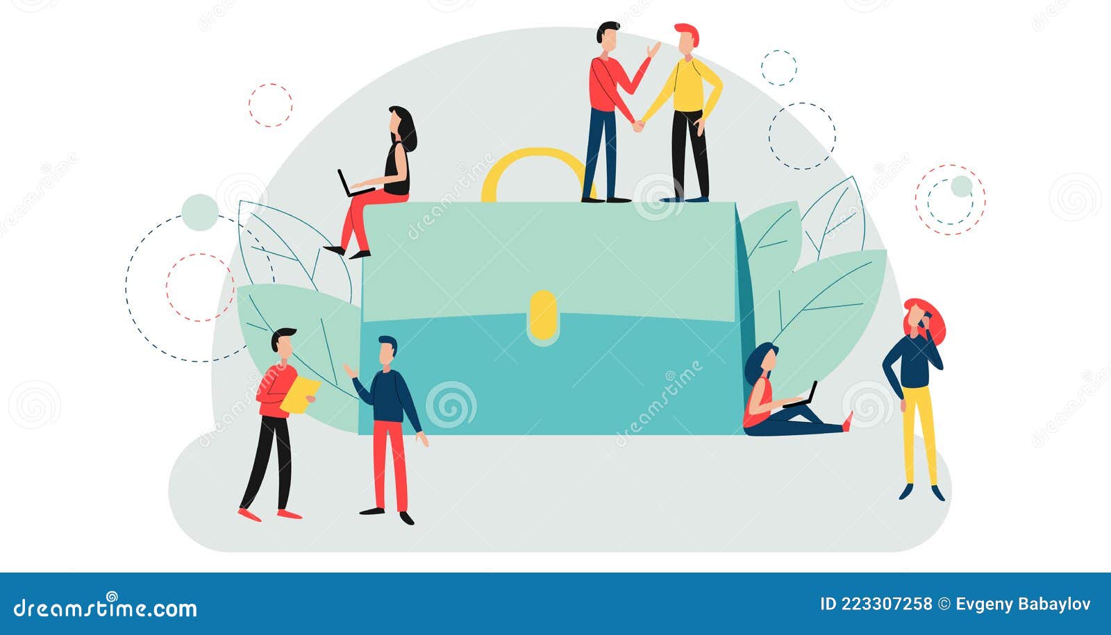 Business Teamwork in a Friendly Team - Vector Stock Illustration ...