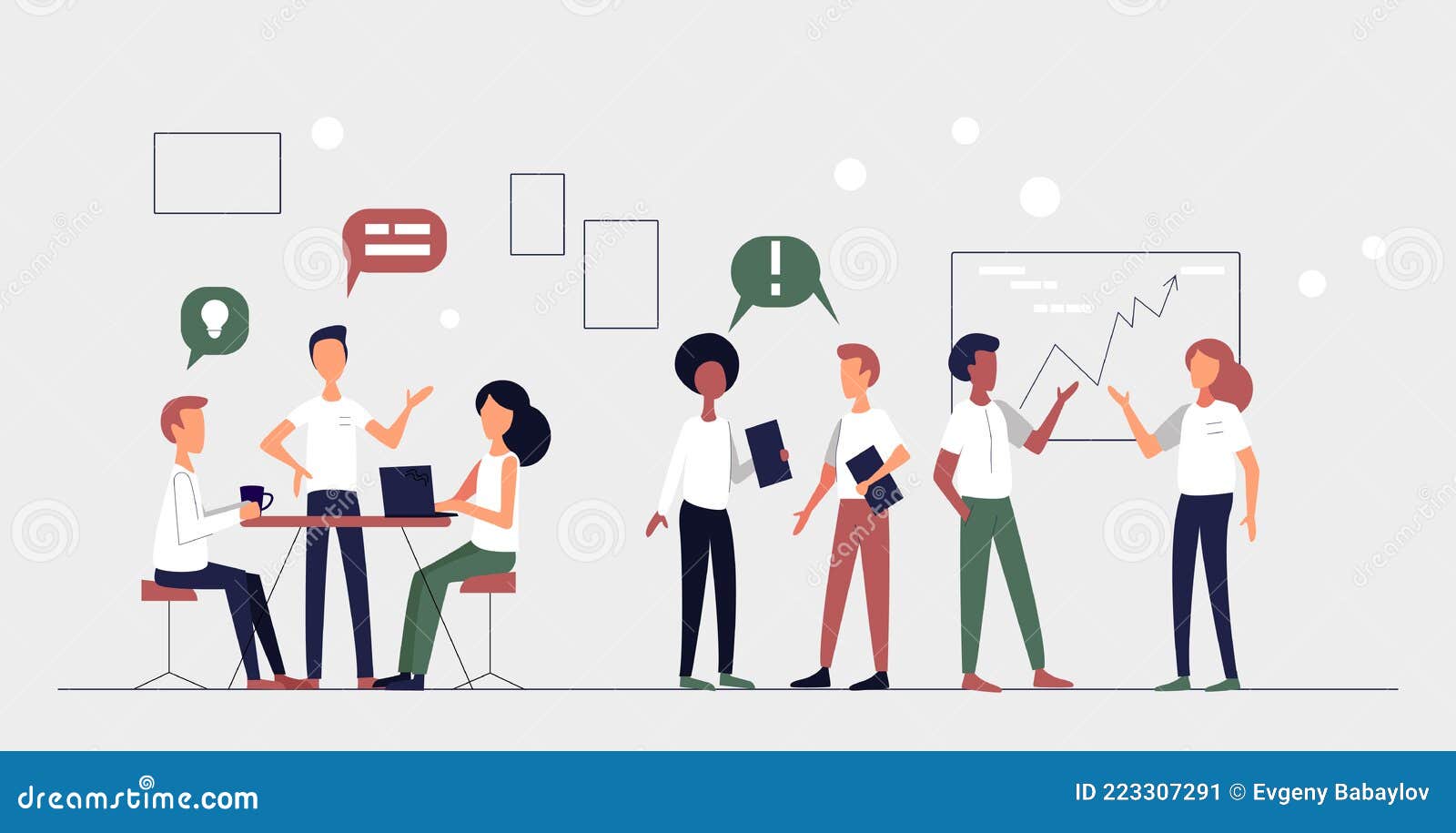 Business Teamwork in a Friendly Team - Vector Stock Illustration ...