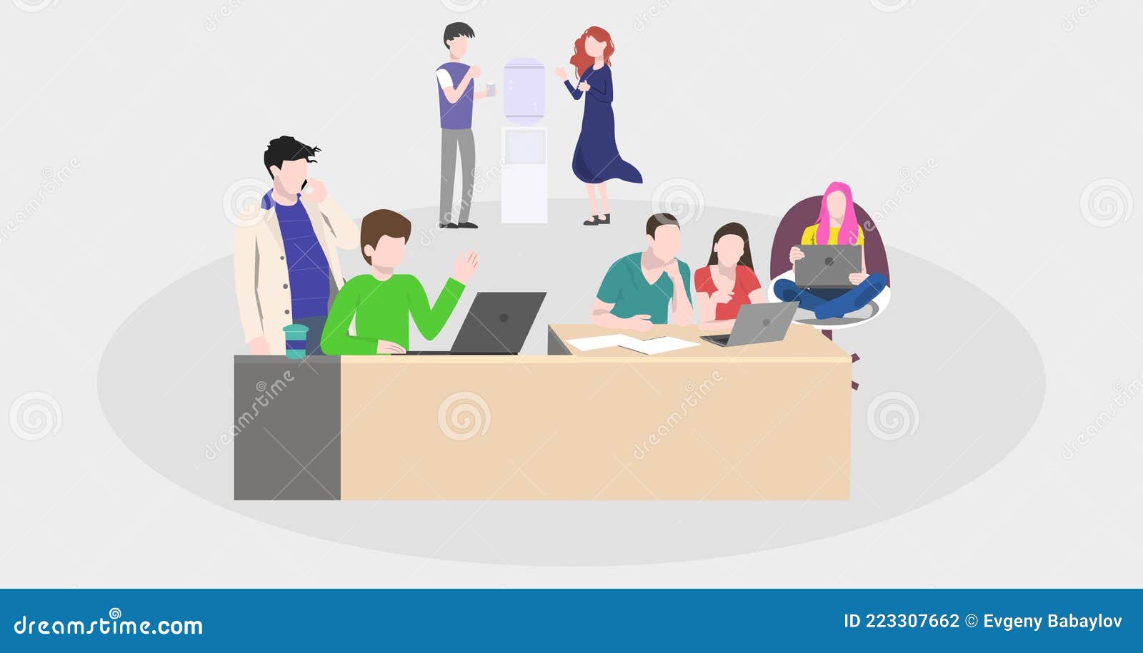 Business Teamwork in a Friendly Team - Vector Stock Illustration ...