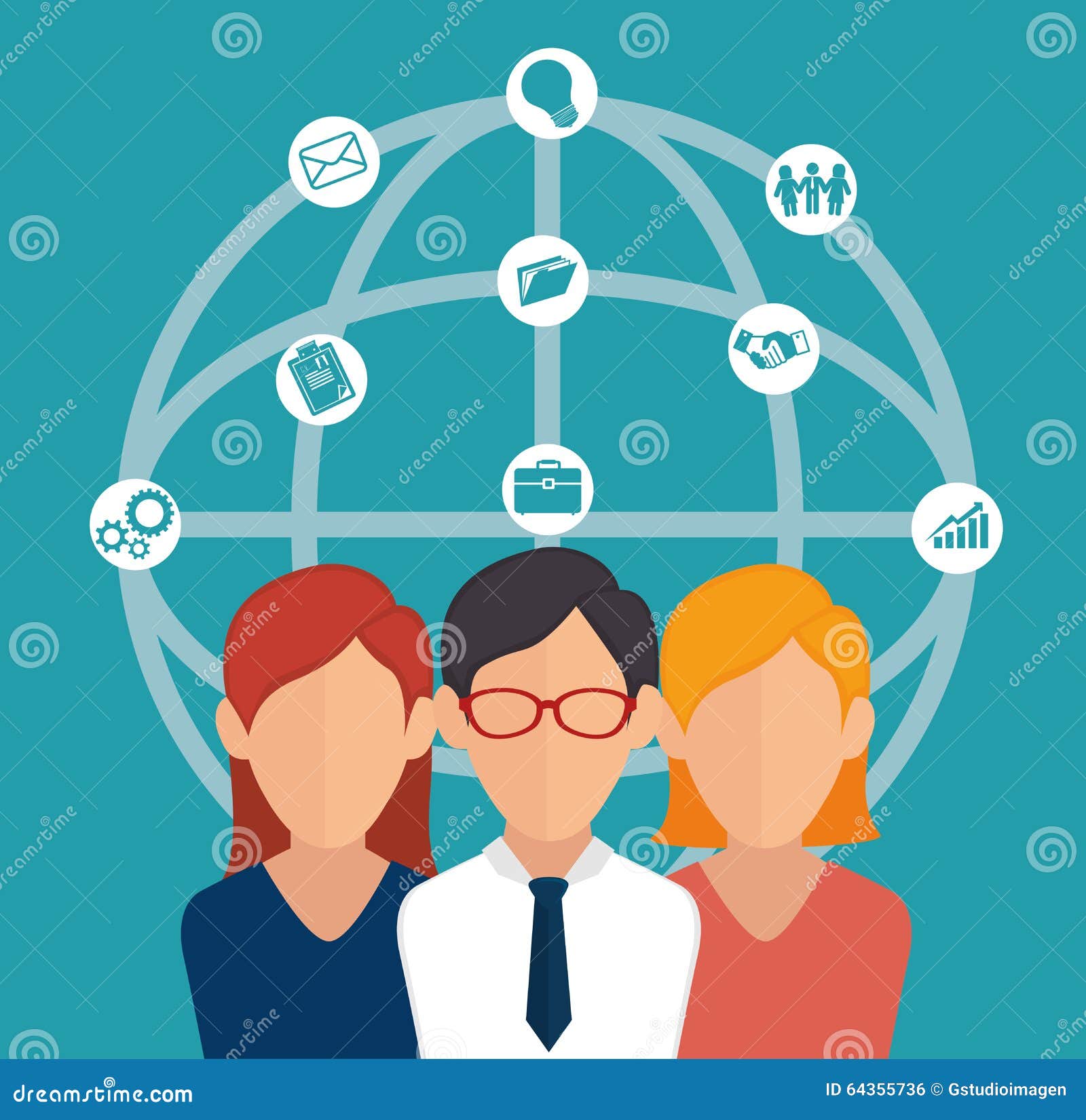 Business teamwork graphic stock illustration. Illustration of relation ...