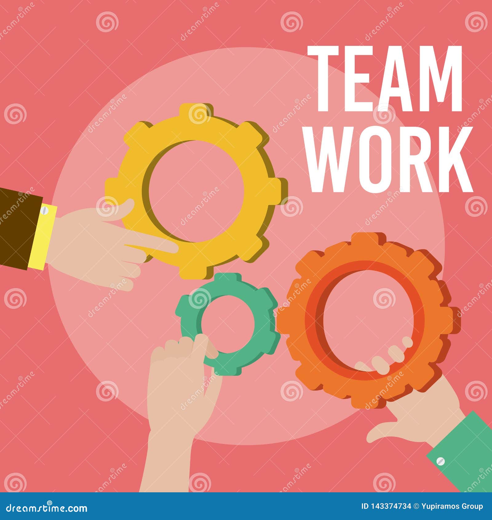 Teamwork and support stock vector. Illustration of management - 143374734