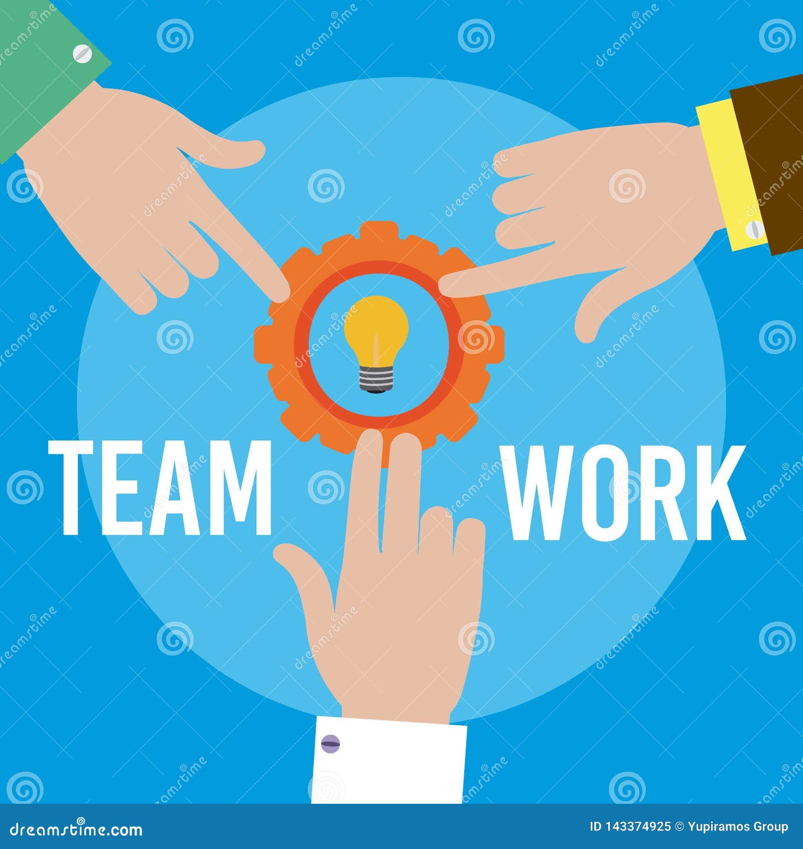 Teamwork and support stock vector. Illustration of people - 143374925