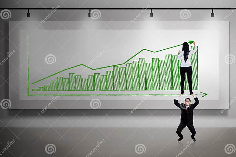 Business Teamwork Help Push Profit Stock Illustration - Illustration of ...
