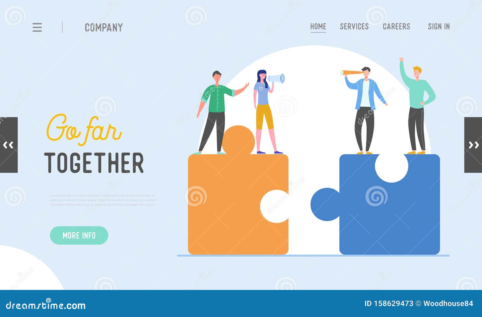 Teamwork Landing Page Template. Business People Characters Pyramid ...
