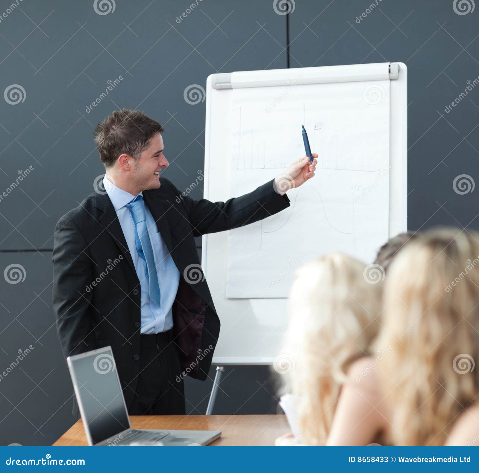 Business Teamwork with Man Giving Presentation Stock Image - Image of ...