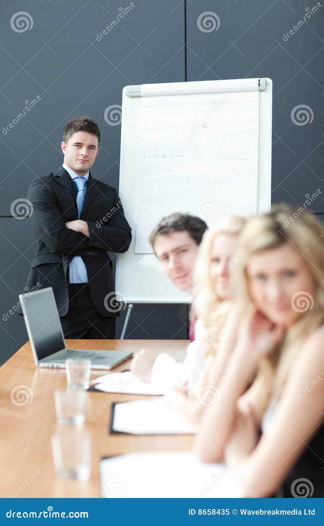 Business Teamwork with Man Giving Presentation Stock Image - Image of ...