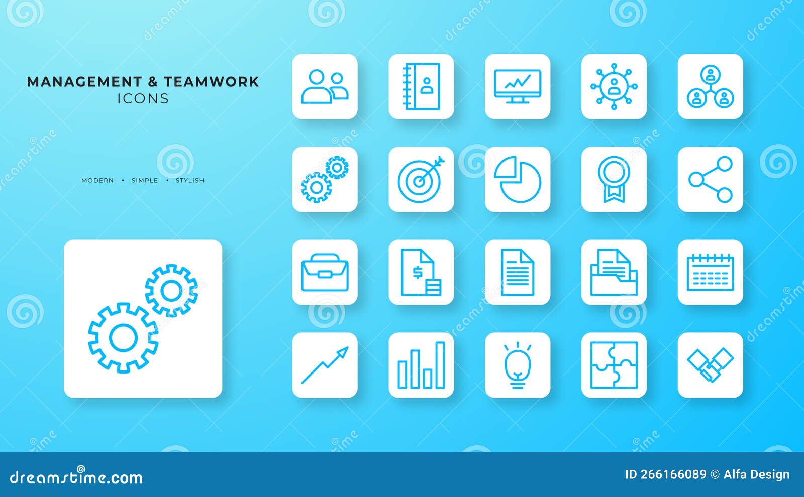 Business Teamwork and Management Icon with Black Outline Style Stock ...