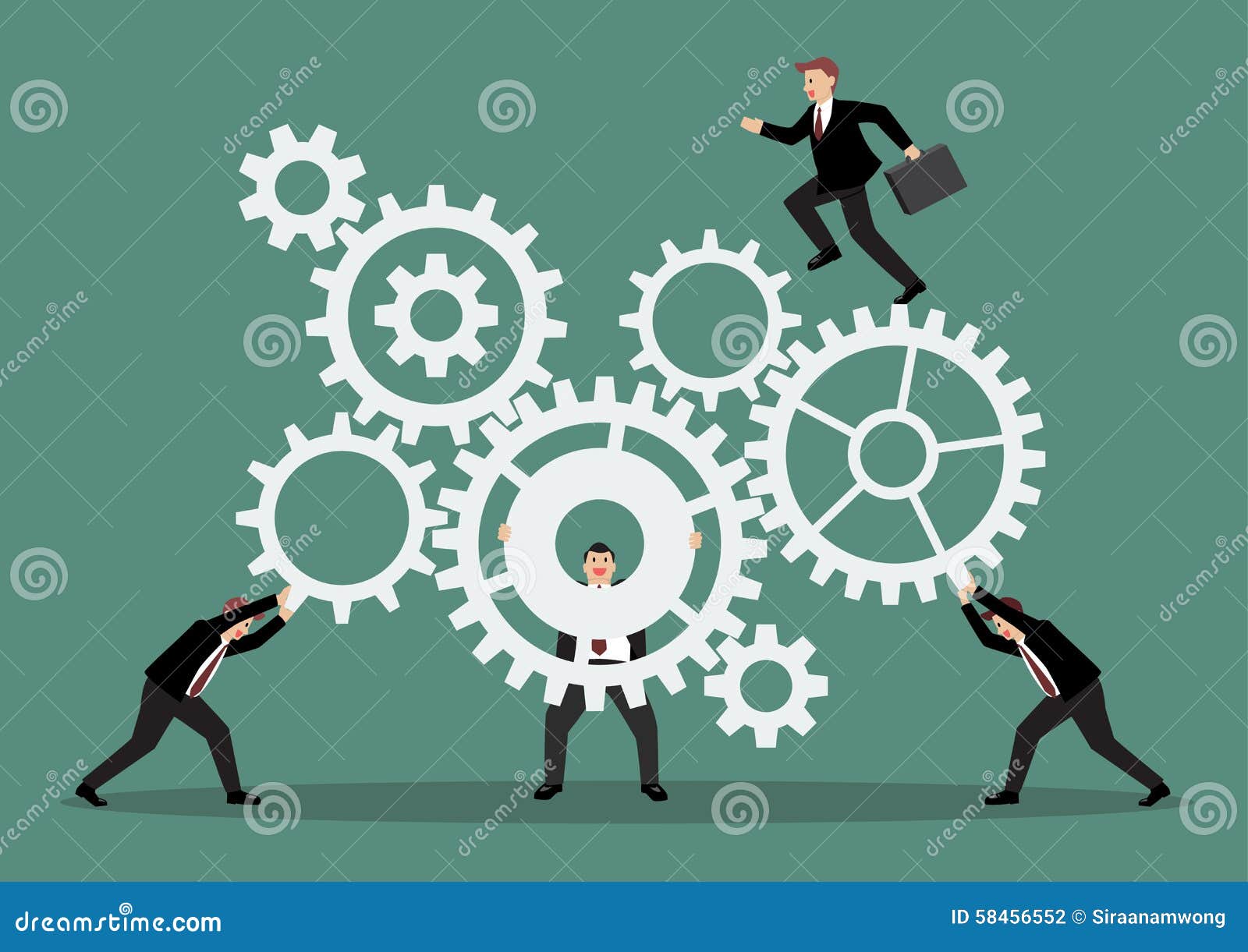 Mechanism System Cogwheels.Black Gears. Cartoon Vector | CartoonDealer ...