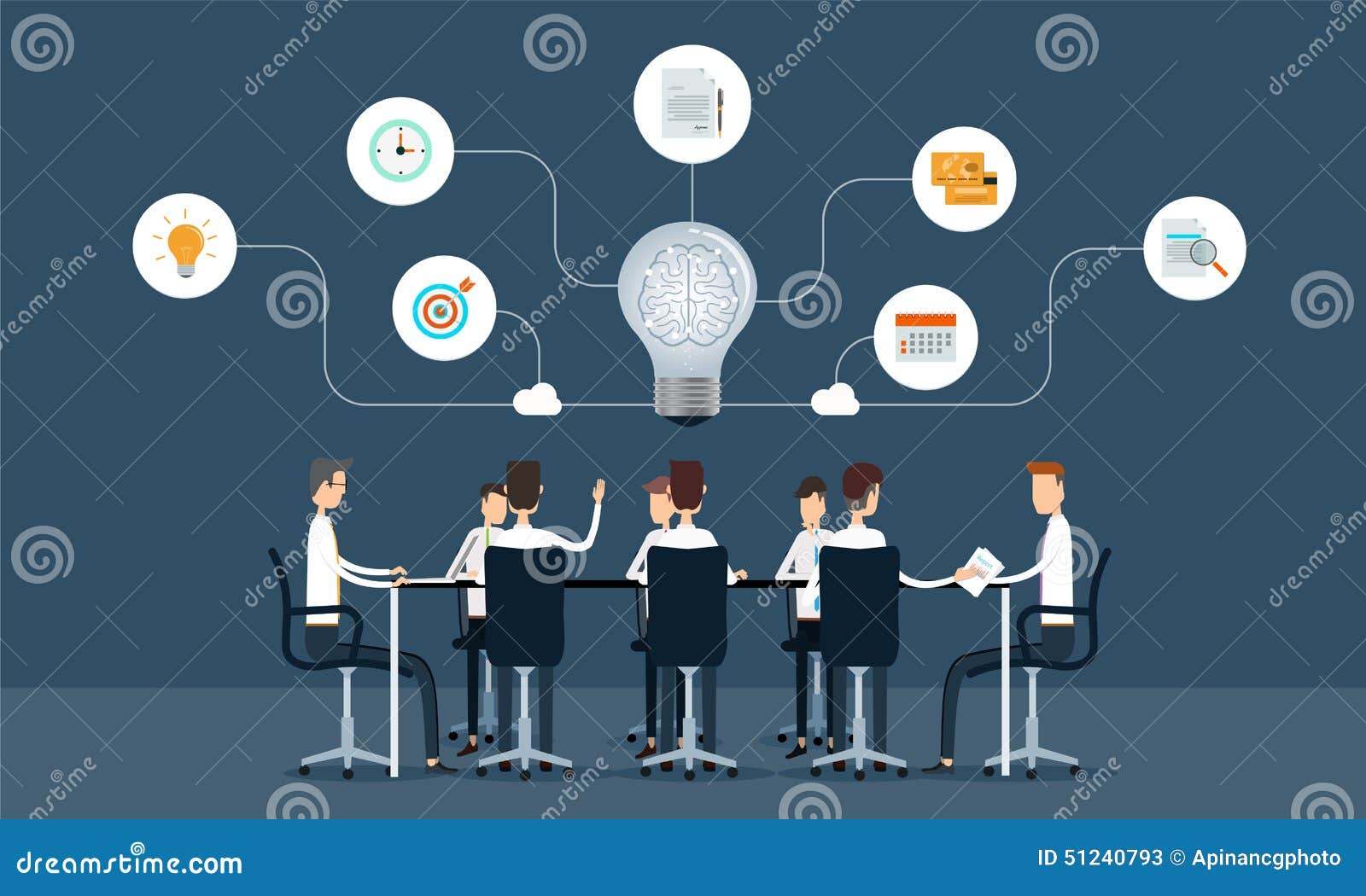 Teamwork Meeting People Logo Vector Illustration | CartoonDealer.com ...