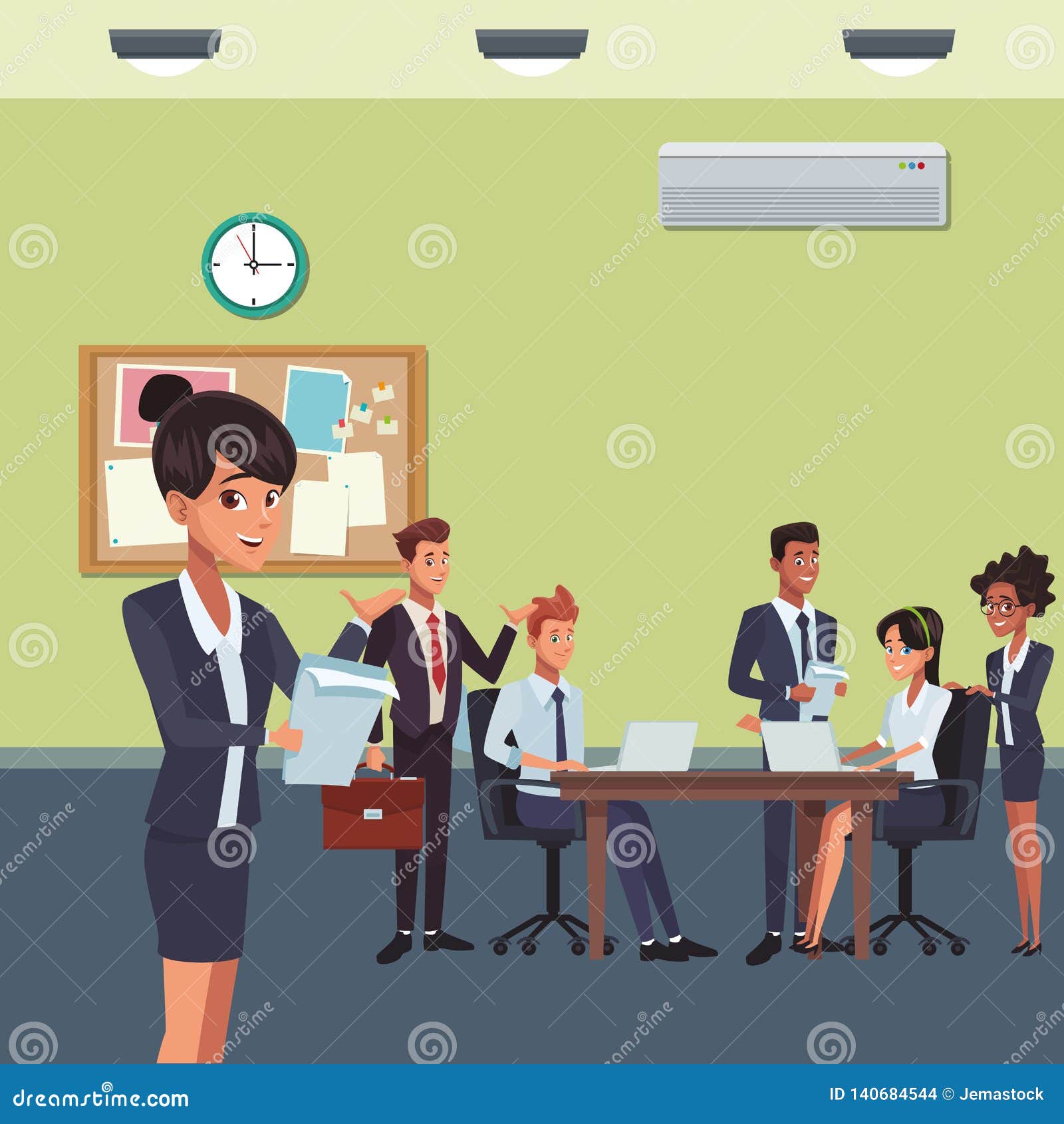 Business Teamwork Meeting Table Stock Vector - Illustration of creative ...