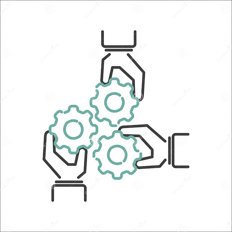 Business Teamwork Outline Icon Vector. Stock Vector - Illustration of ...