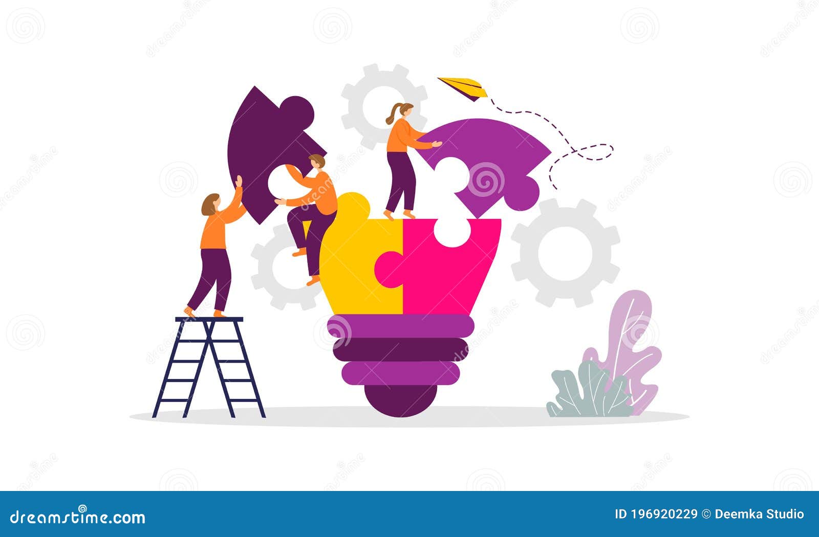 Business Teamwork with Pieces of Puzzle in Office. Connecting with ...