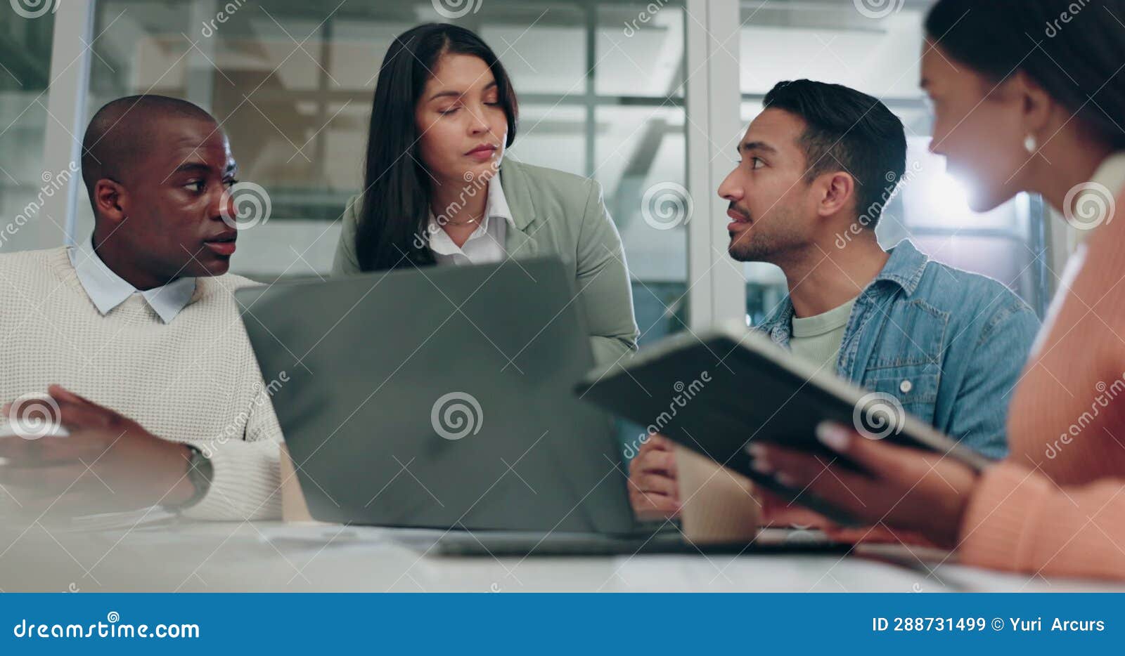 Business, Teamwork and Problem Solving on Computer in Office and ...