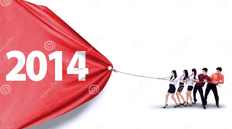 Business Teamwork Pull Number of 2014 Stock Image - Image of compete ...
