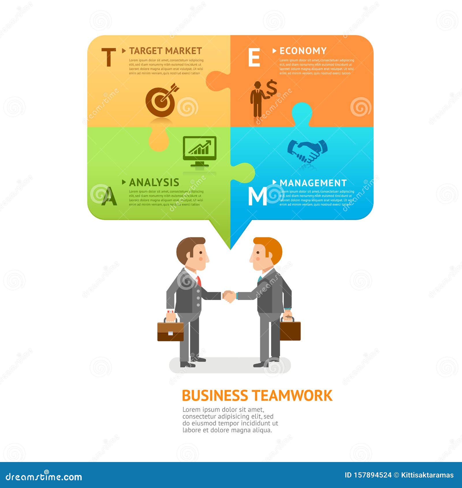 Business Teamwork with Speech Bubble. Vector Stock Vector ...