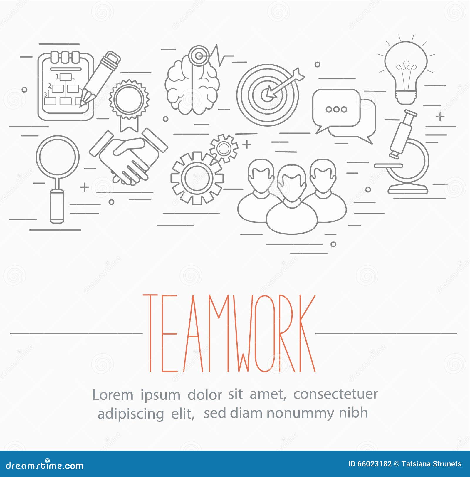 Business teamwork symbols stock vector. Illustration of flat - 66023182