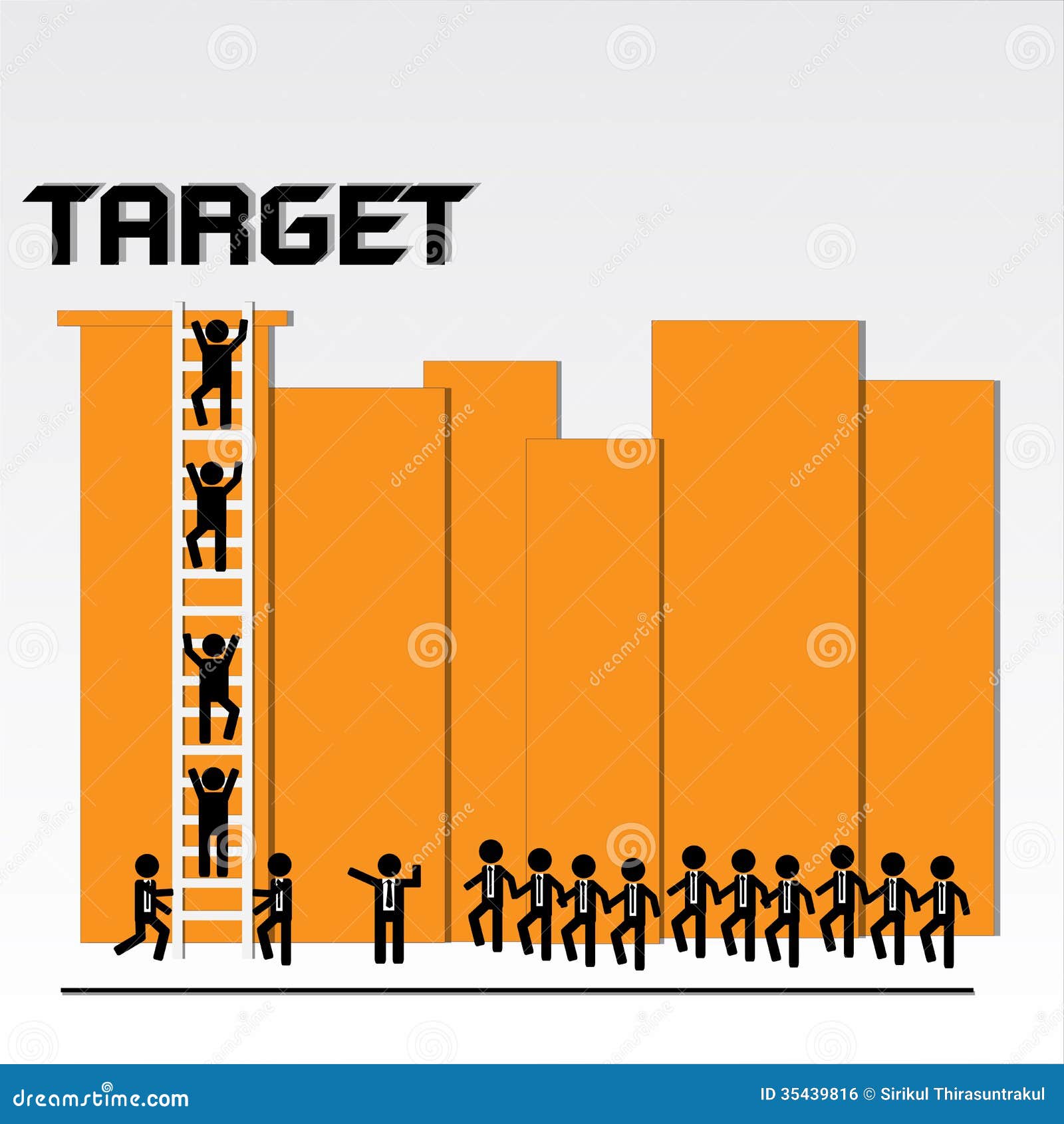 Business Teamwork for Target Achievement Stock Illustration ...