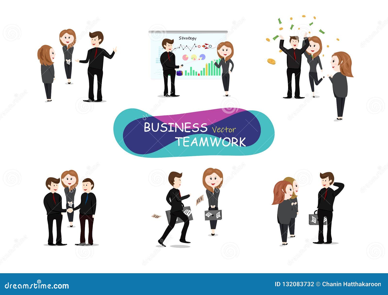 Business Teamwork, Vector, Community Working, Group of People of Stock ...