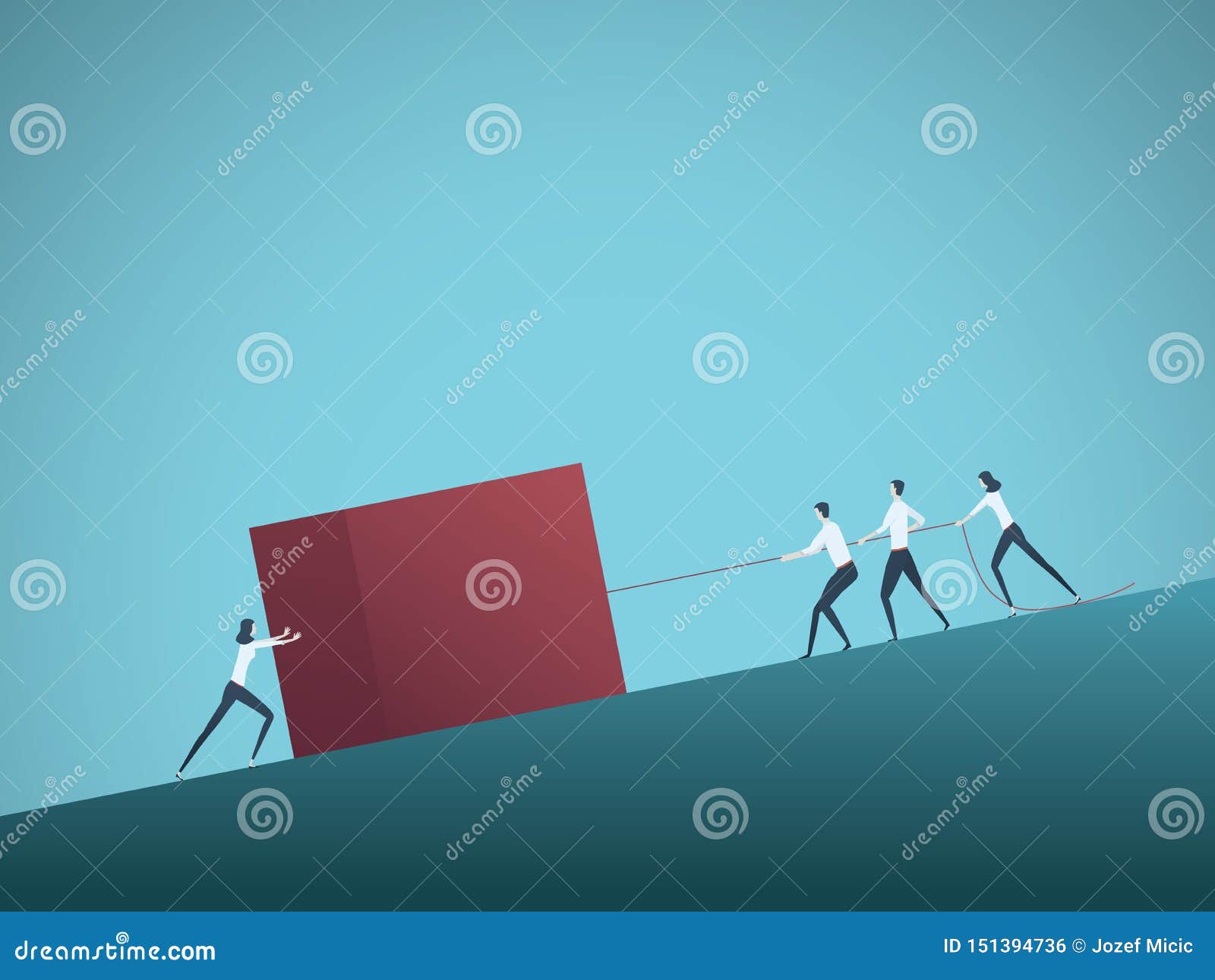 People Pushing Target Piece Part To Connect Into One. Team Success ... People Pushing Target Piece Part To Connect Into One. Team Success ...