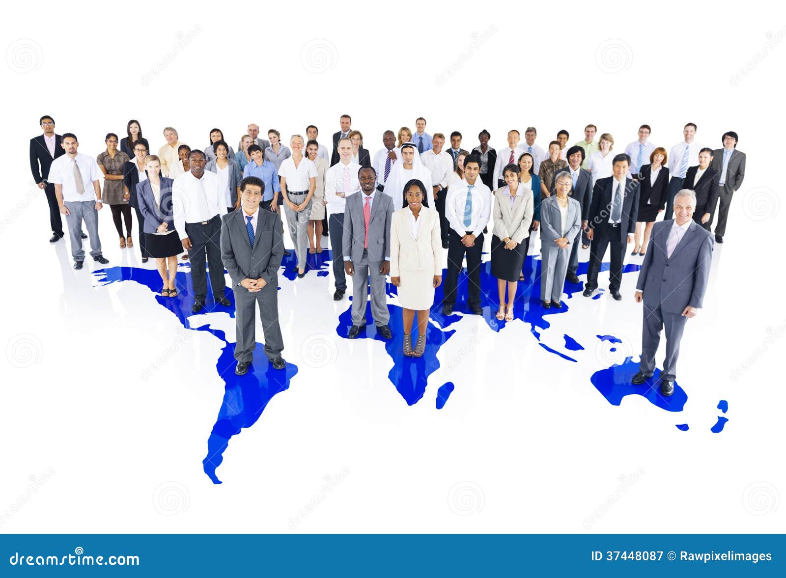 Business Teamwork with World Map Stock Image - Image of descent ...