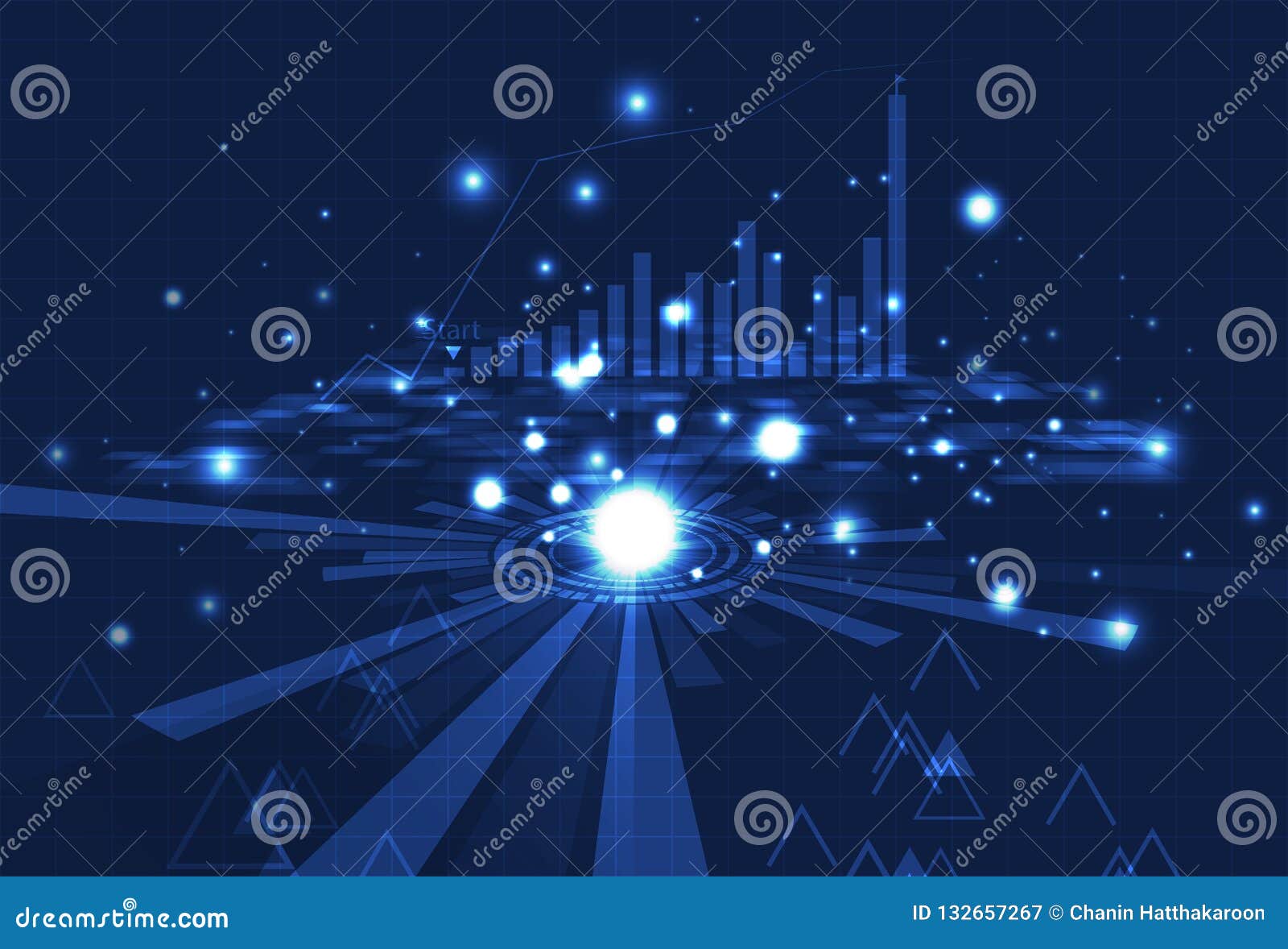 Business Technology, Analysis of Digital Bar Chart, Grid and Dat Stock ...