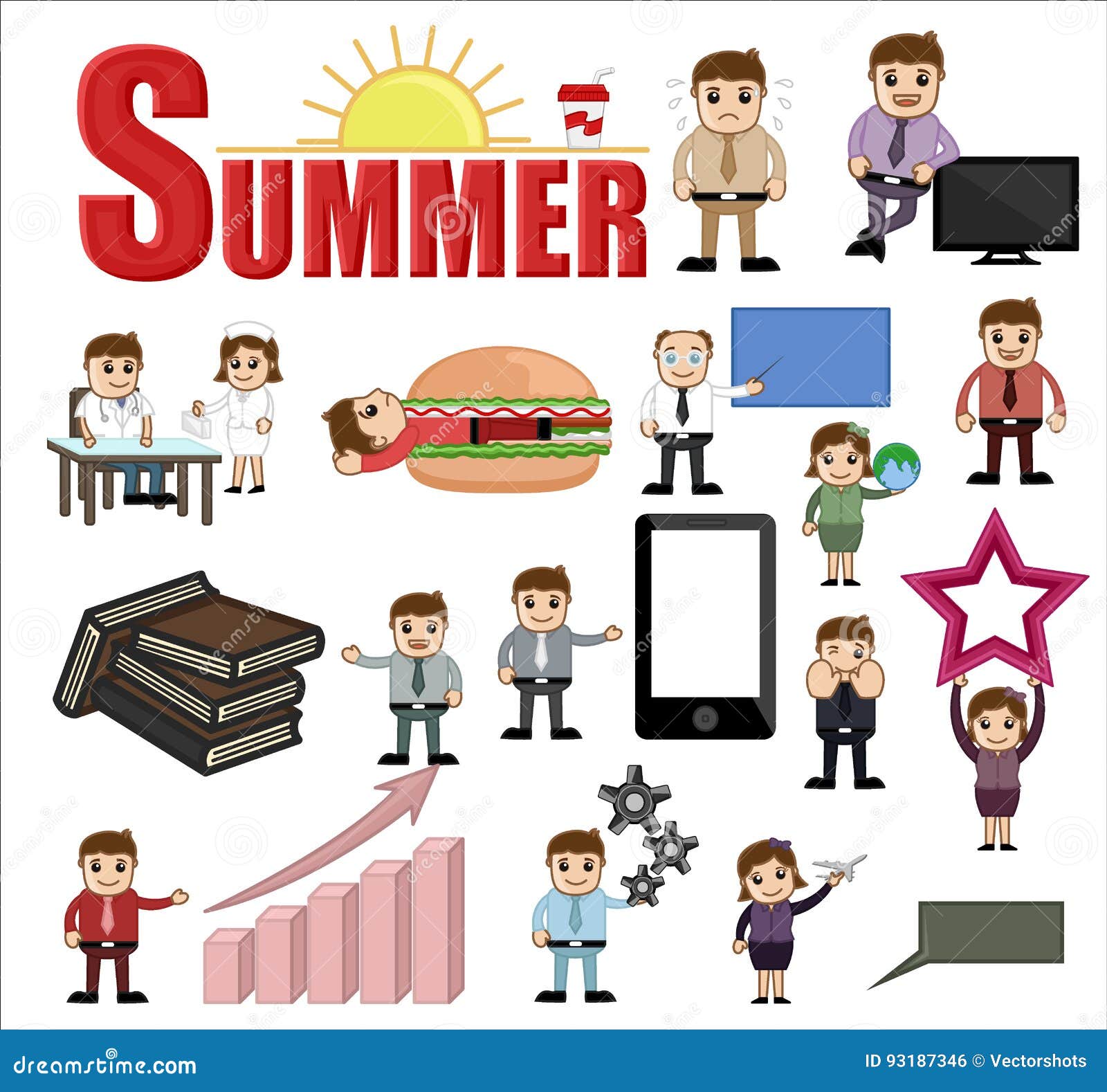 Business and Technology Cartoon Vector Illustration Stock Vector ...