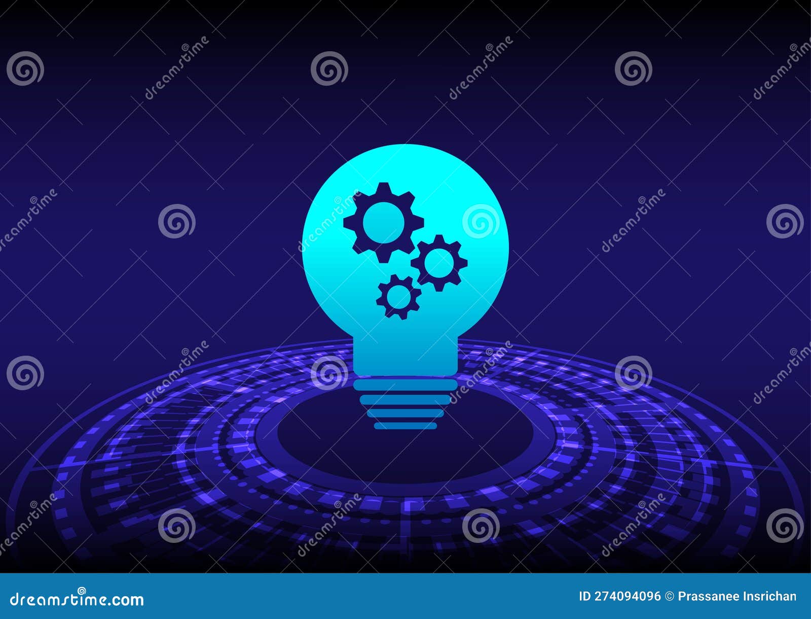 Business and Technology Concept. Gears or Cog Inside the Light Bulb ...