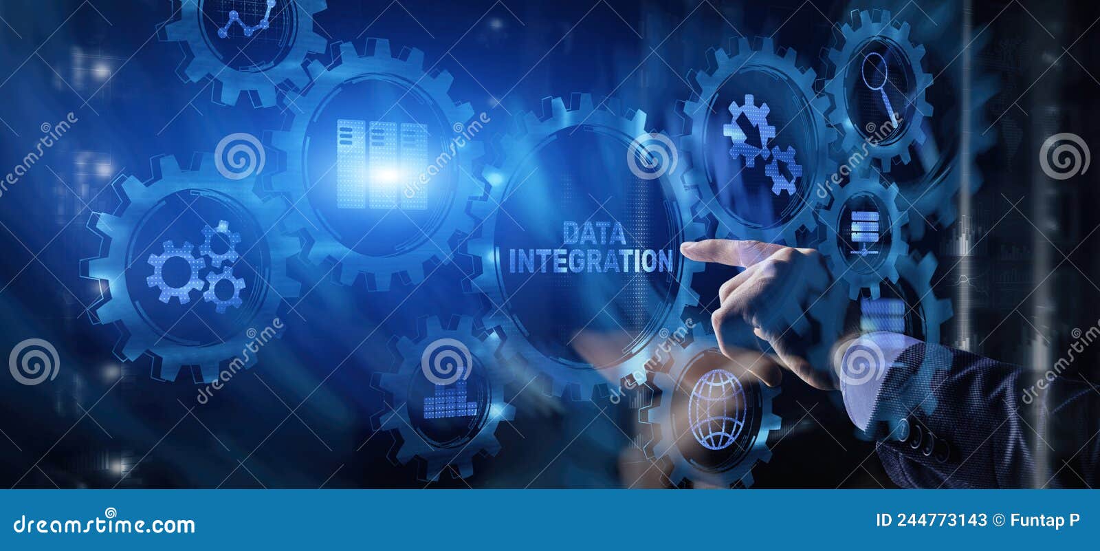 Business Technology Data Integration Concept on Abstract Background ...