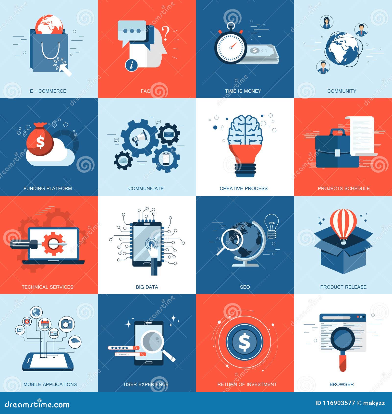 Business and Technology Icon Set for Websites and Mobile Applications ...