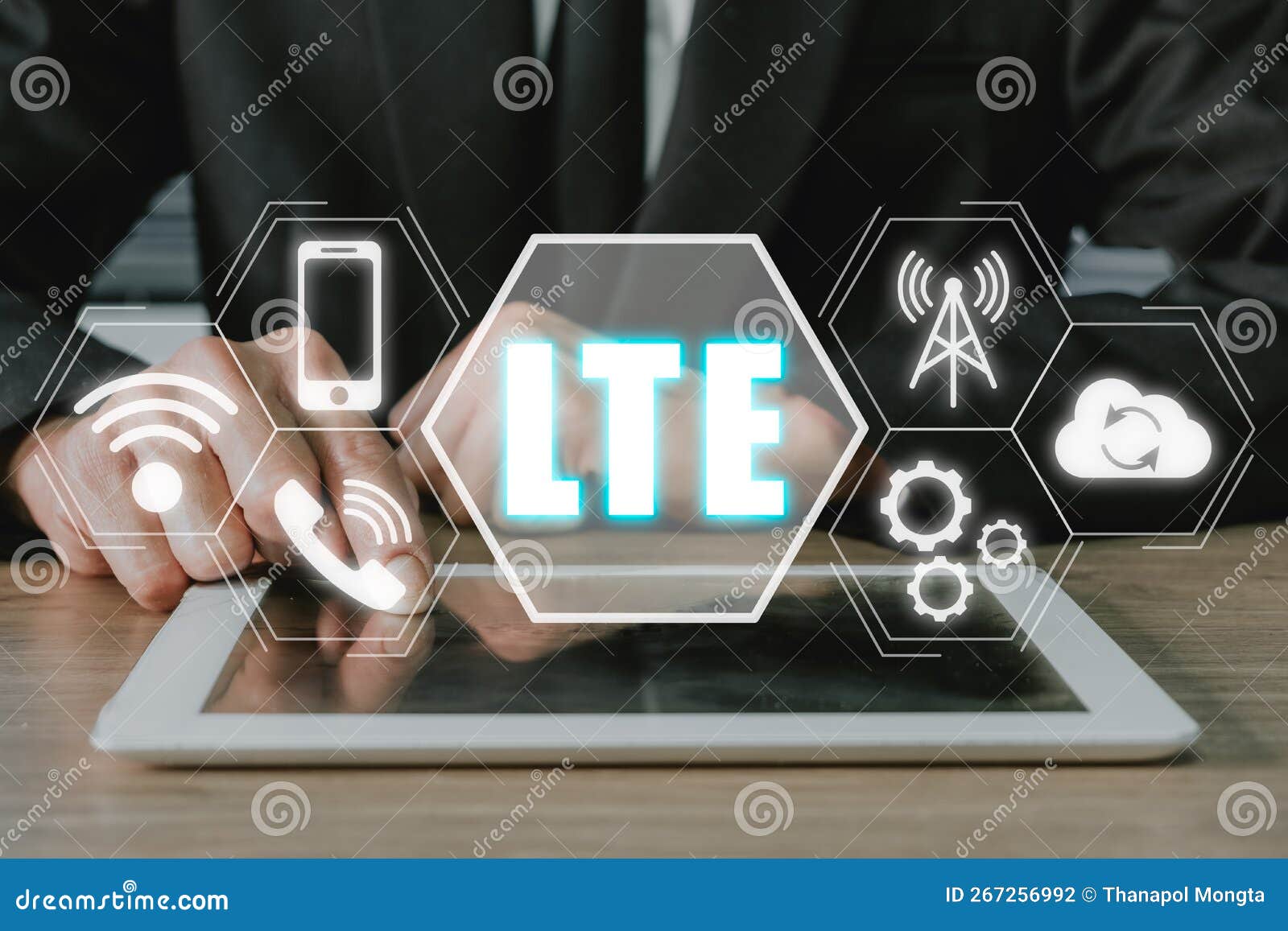 Business, Technology, Internet and Network Concept, Businessman Using ...