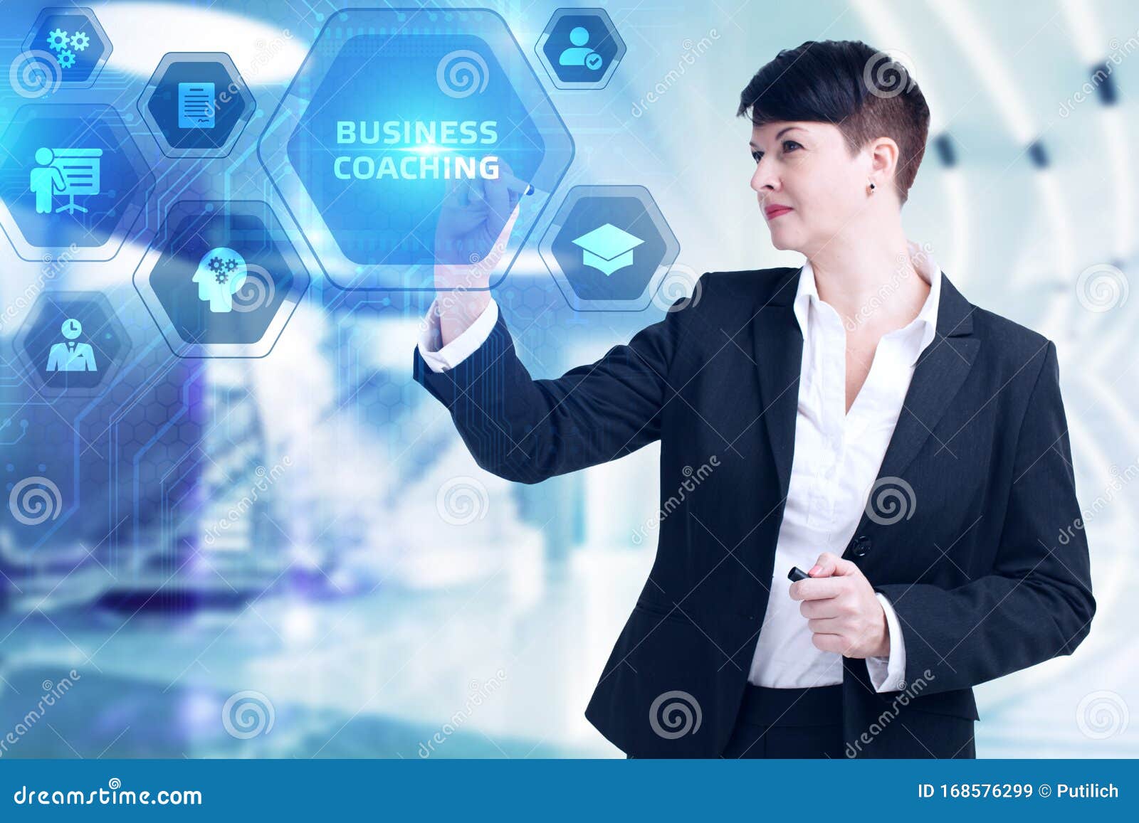 Business, Technology, Internet and Network Concept. Coaching Mentoring ...